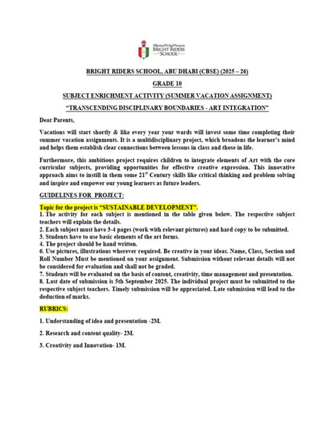 Integrated Project Grade 10 25 26 Pdf Sustainability Science