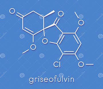 Griseofulvin Antimycotic Drug Molecule Used To Treat Fungal Infections