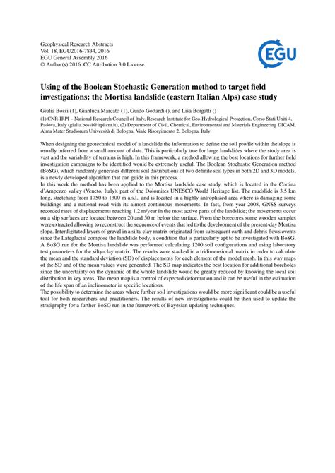 Pdf Using Of The Boolean Stochastic Generation Method To Target Field Investigations The