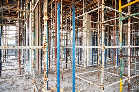 Exposed Scaffolding For The Ceiling Of The 2nd Floor For Pouring