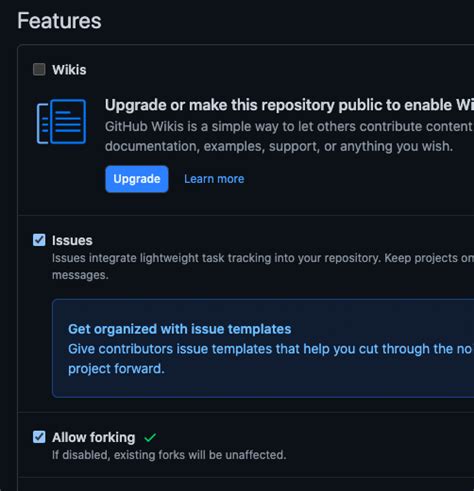 cannot enable forking on github repo stack overflow