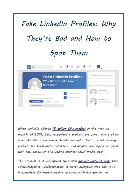Ppt Fake Linkedin Profiles Why Theyre Bad And How To Spot Them Powerpoint Presentation Id