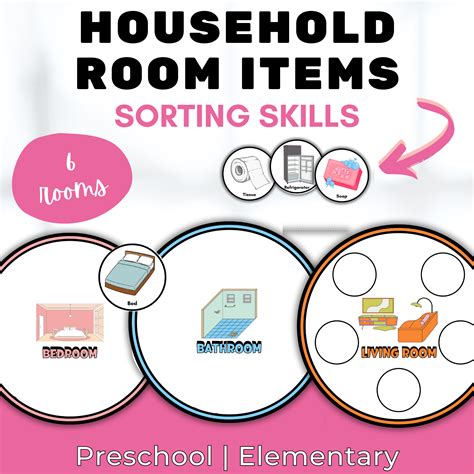 Household Room Items Sorting Activities Sort 30 Objects Into Categories Made By Teachers