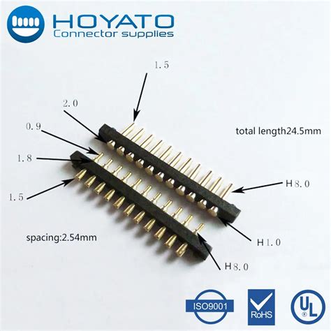 Pcb Connector 2 54mm Spring Male Female Pitch 2 54mm Spring Loaded Pogo Pin Connector For Pcb