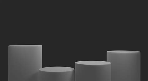 빈 검은색 연단3d 회색 배경에 연단을 표시합니다 스탠드 프레젠테이션을 위한 최소한의 모형 추상 검정 배경 개념입니다 기하학적