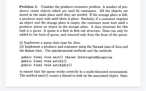Solved Problem Consider The Producer Consumer Problem A Chegg