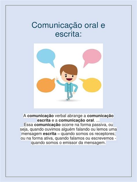 Comunicação Oral E Escrita Eficaz Pdf Comunicação Comunicação Não Verbal