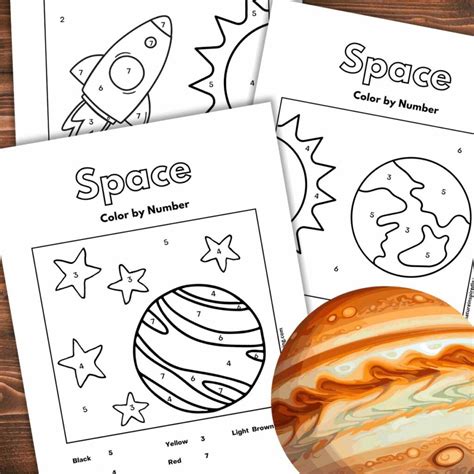 Space Color By Number Worksheets Nature Inspired Learning