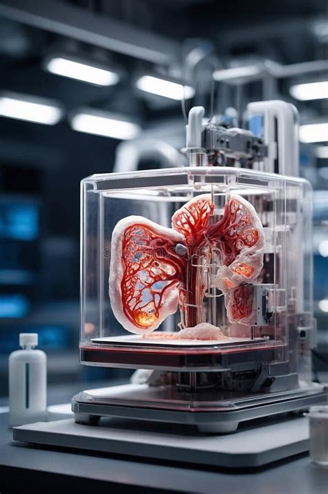 Advanced 3d Bioprinter Creating Complex Human Organ Structure Stock Illustration Illustration