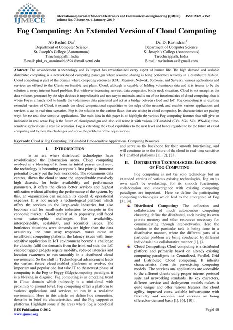 PDF Fog Computing An Extended Version Of Cloud Computing