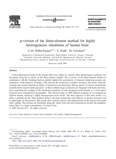 pdf p version of the finite element method for highly heterogeneous