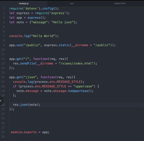 Basic Node And Express Use The Env File Javascript The