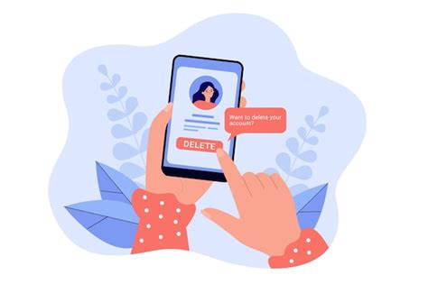 premium vector girl deleting her social network account and