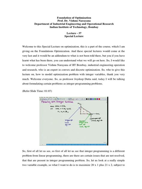 Lec 37 Pdf Mathematical Optimization Linear Programming