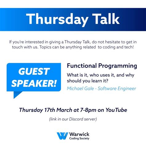 Warwick Coding Society On Linkedin Thursday Talk For The Last Event Of