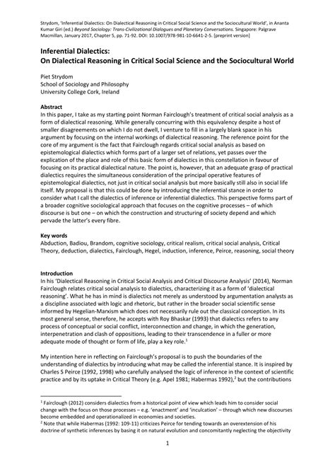 Pdf Inferential Dialectics On Dialectical Reasoning In Critical