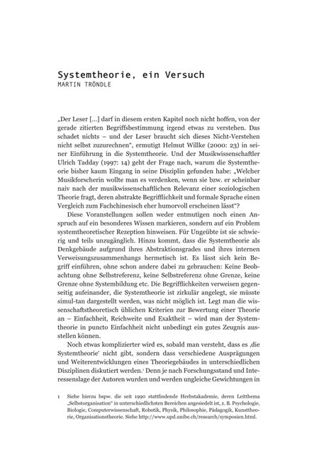 Pdf Systemtheorie Ein Versuch