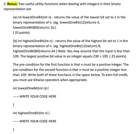 solved 3 bonus two useful utility functions when dealing