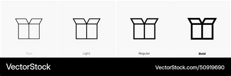 Box Icon Thin Light Regular And Bold Style Design Vector Image