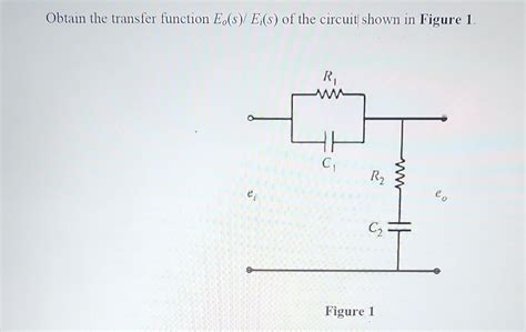 solved obtain the transfer function eo s ei s of the