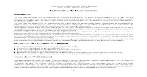 Estructuras De Datos Básicastutorial De Estructuras De Datos Básicas