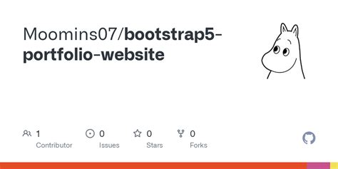 GitHub Moomins Bootstrap Portfolio Website