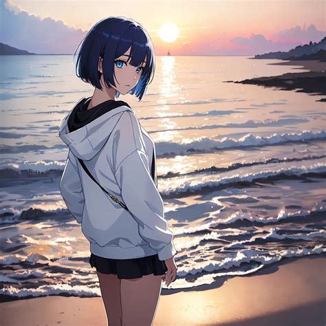 Download Ai Generated Girl Beach Royalty Free Stock Illustration Image