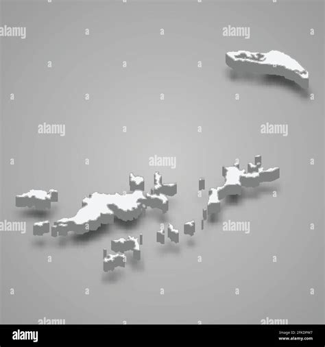 3d Isometric Map Of British Virgin Islands Isolated With Shadow Vector Illustration Stock