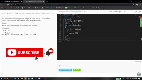 Multi Dimensional Array Solution Code Monk V20 Hackerearth Youtube