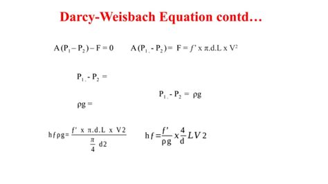 Experiment Of Major Loss And Darcy Weisbach Equation Pptx