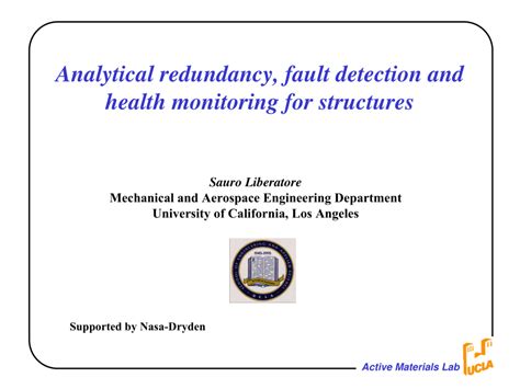 Pdf Analytical Redundancy Fault Detection And Health Monitoring For Structures