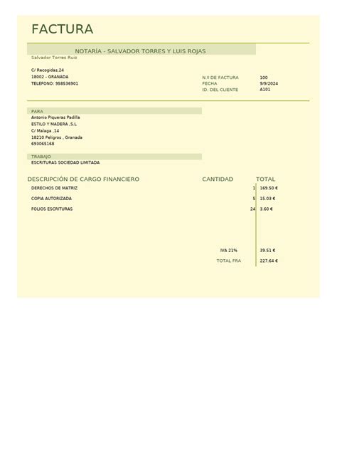 Factura Notario Pdf