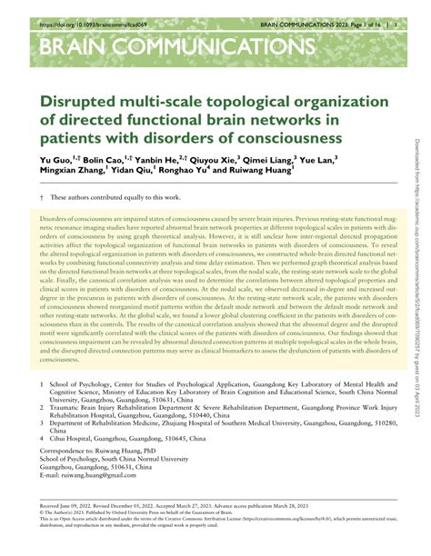 Pdf Disrupted Multi Scale Topological Organization Of Directed