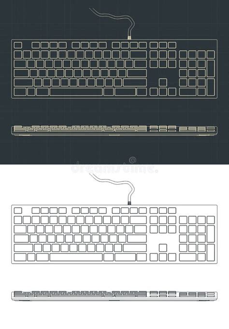Keyboard Blueprints Stock Vector Illustration Of Graphic 214839572