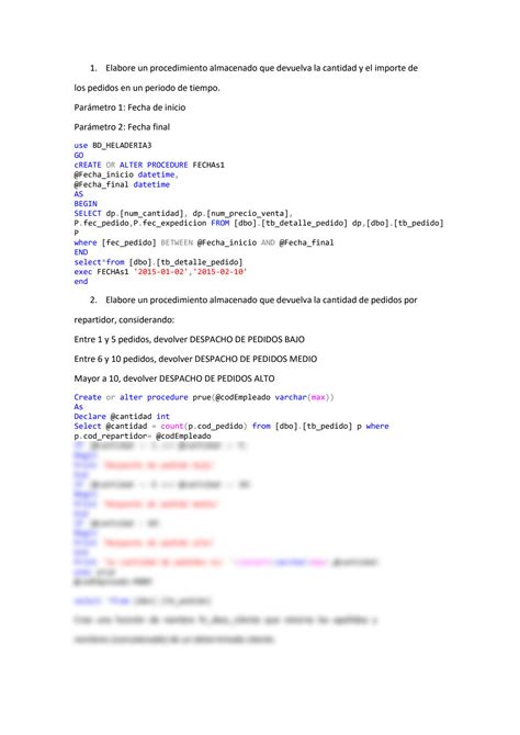 Solution Procedimientos Almacenados Studypool