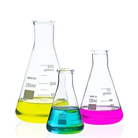 Colorful Conical Flask Set For Science Experiments