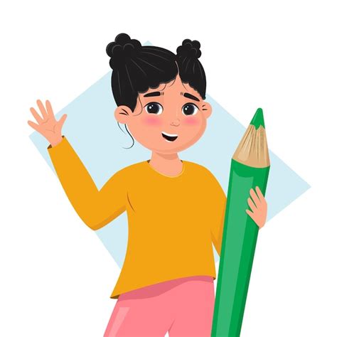 Girl Holding Pencil Images Free Download On Freepik