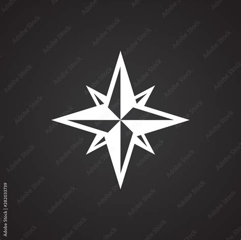 Windrose Icon On Background For Graphic And Web Design Simple