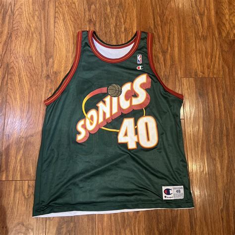 Vintage Shawn Kemp Seattle Sonics Jersey Adult Xl 48 Depop