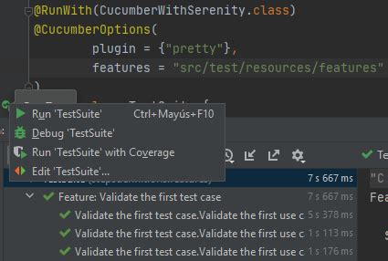 Java Cucumber Serenity Execute Directly Pass All Test But Execute