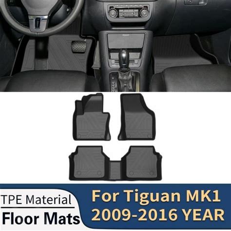 Tiguan Mk1 20092016 용 자동차 바닥 매트 전천후 Tpe 발 매트 무취 패드 방수 트레이 매트 티몬