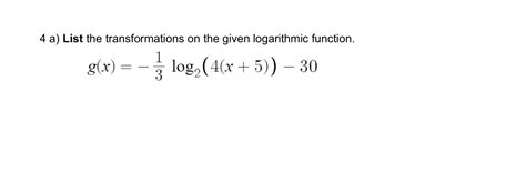Solved 4 ﻿a ﻿list The Transformations On The Given