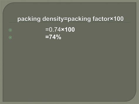 Packing Factor Ppt