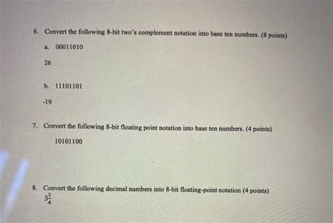Solved Convert The Following Bit Two S Complement Chegg