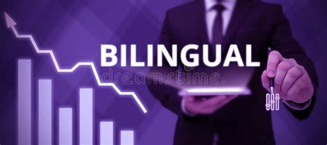 Conceptual Display Bilingual Conceptual Photo Using Or Able To Use Two