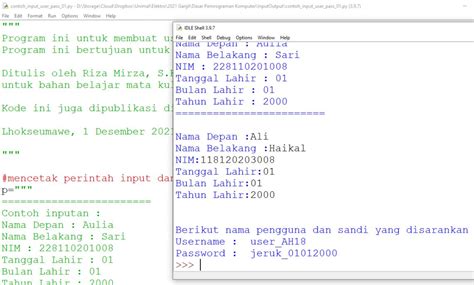 Contoh Program Input Output Pada Python