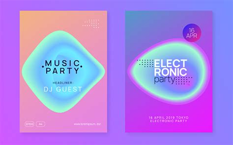 하우스 파티 초대를 위한 웨이브 아트 재즈 사운드 이벤트 프리젠테이션 템플릿에 대한 창의적인 배경 네온과 나이트라이프 벡터 보라색과 청록색 하우스 파티 Dj에 대한 스톡