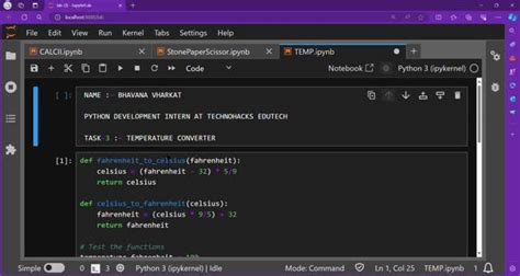 bhavana vharkat on linkedin task3 intern technohacks python
