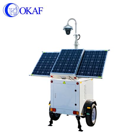 5g Ai Mobile Cctv Camera Trailer Drag Type Intelligent Monitoring Solar