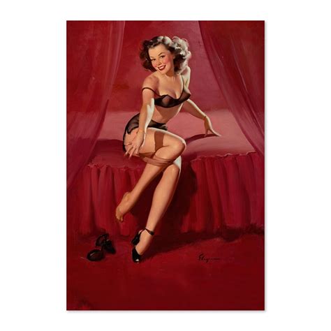 Im Not Shy Vintage Style Elvgren Pinup Girl Undressing Poster For